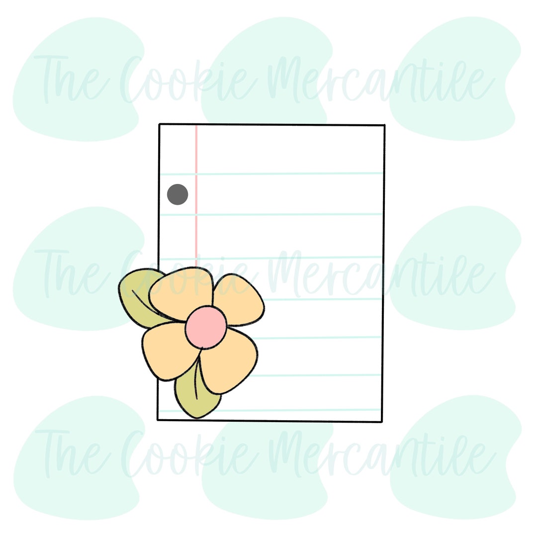 Floral Notebook Paper - Cookie Cutter - Etsy