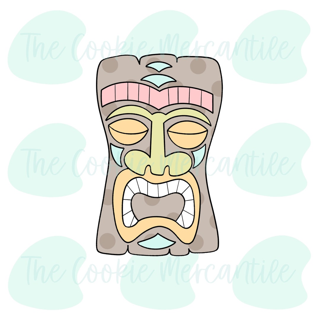 Tiki Face Stick - Cookie Cutter - Etsy