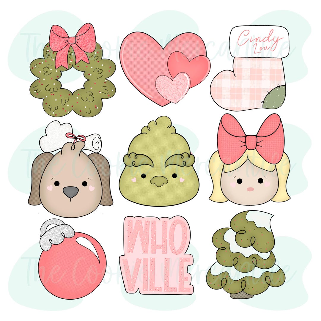 Grinchy Set- Cookie Cutters - Etsy