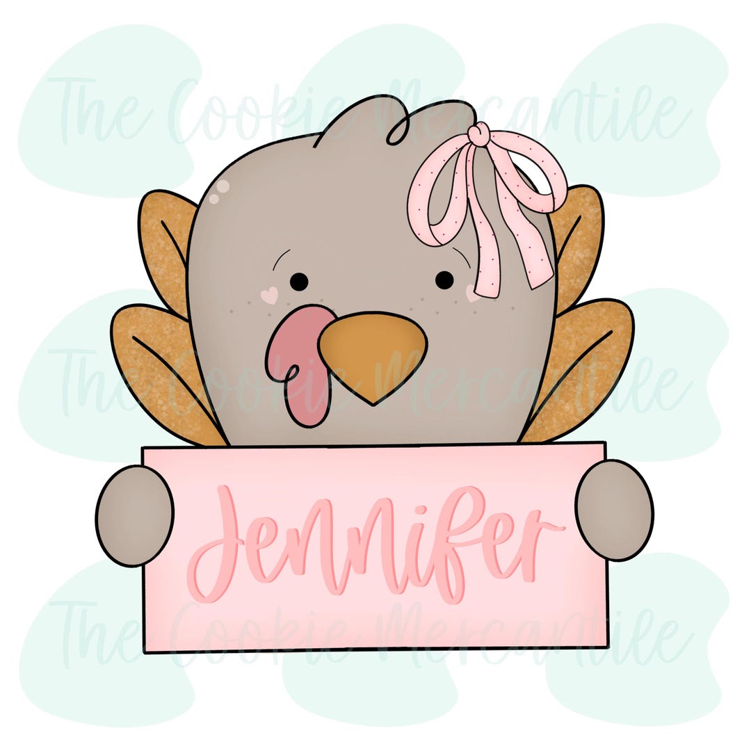 Girly Turkey Name Plaque - Cookie Cutter - Etsy
