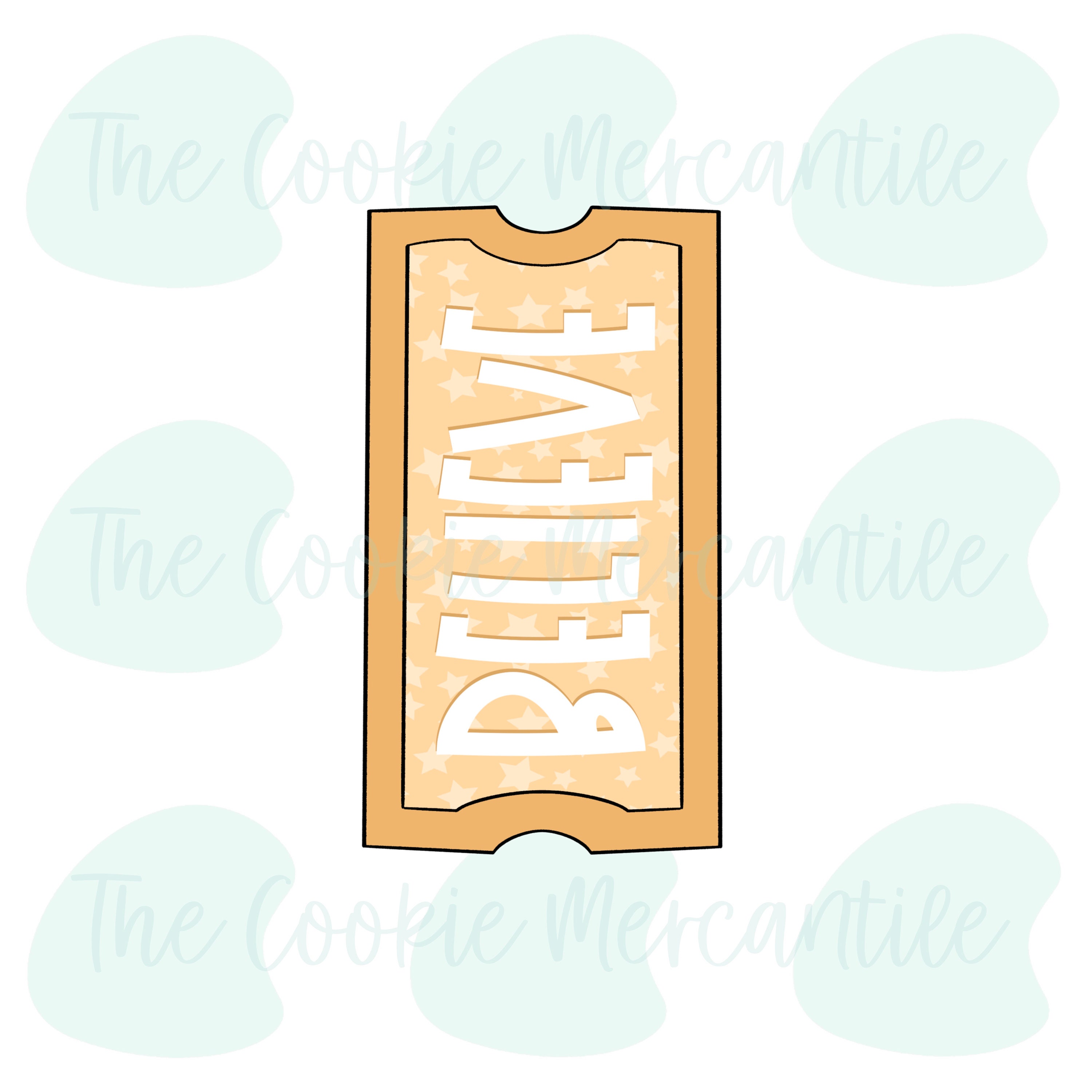 Chubby Ticket Stick chubby Polar Express Set Cookie Cutter - Etsy