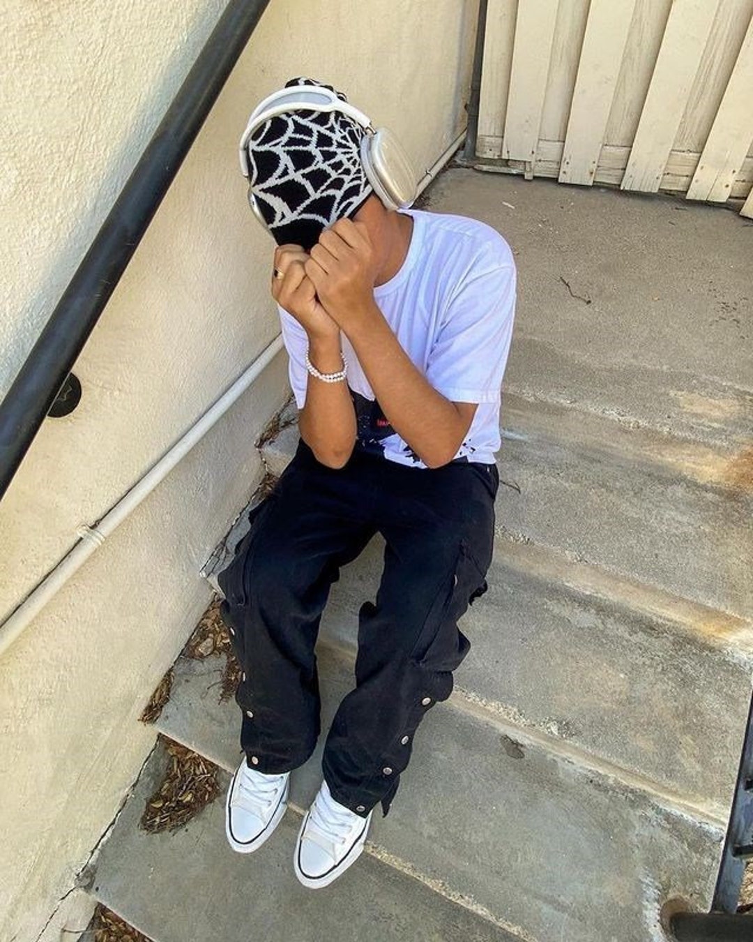 Spider Web Beanie Y2K Gothic Spider Pattern Wool Acrylic - Etsy