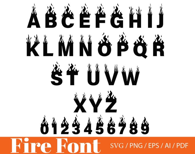 Fire Alphabet, Flame Font, SVG, PNG, DXF - Etsy Canada