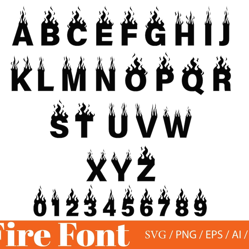 Fire Font Svg - Etsy