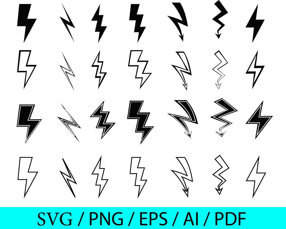 Lightning Bolts Svg, Lightning Bolt Svg Bundle, Thunder Svg, Lightning ...