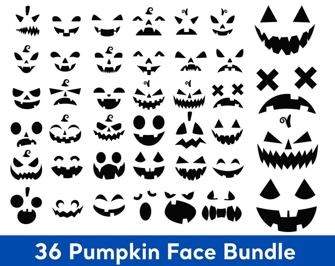 Pumpkin Faces SVG, Pumpkin Face SVG Bundle, Fall Faces Svg, Cut Files ...