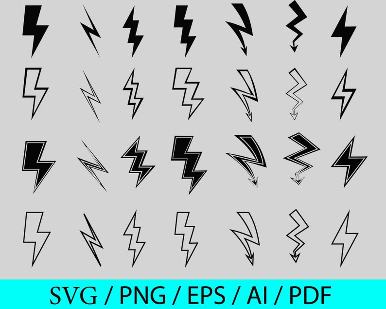 Lightning Bolts Svg, Lightning Bolt Svg Bundle, Thunder Svg, Lightning ...