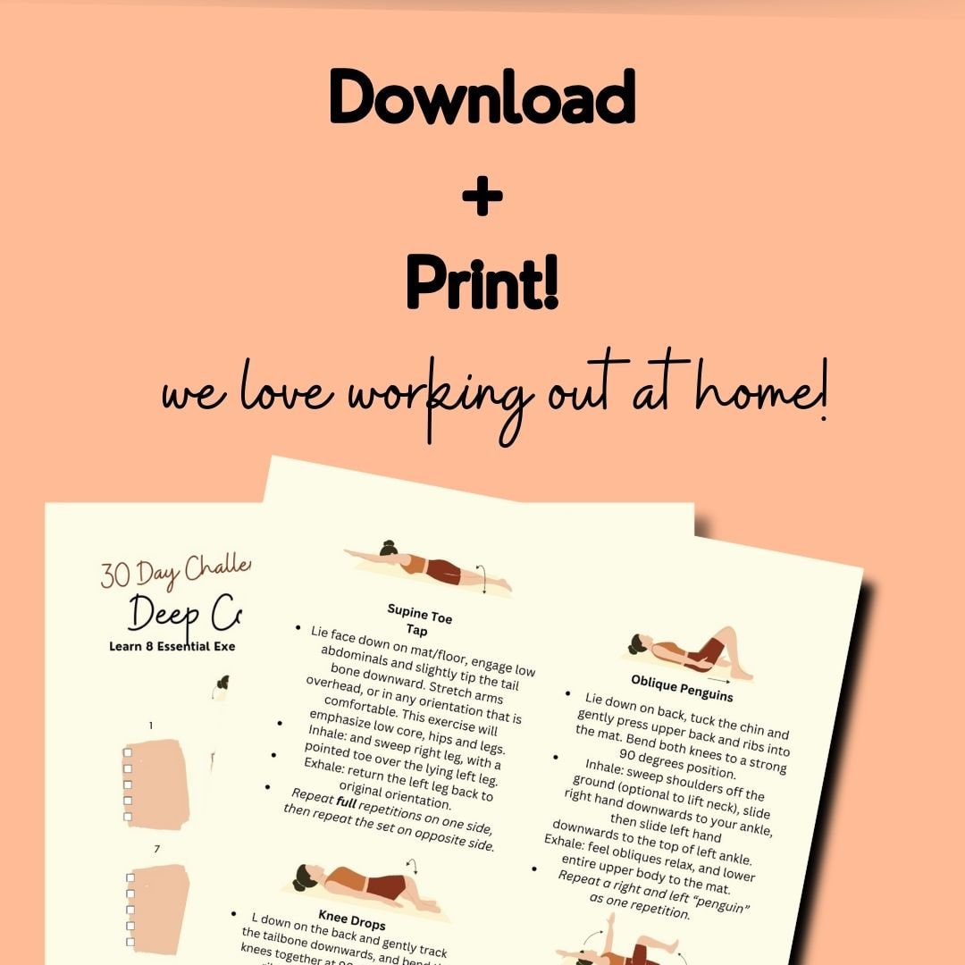 30 Day Challenge Core Workout, Deep Core Exercises, Abdominals, Pelvic ...