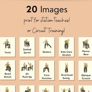 Chair Exercise Illustrations for Fitness Instructors, Chair Workout ...