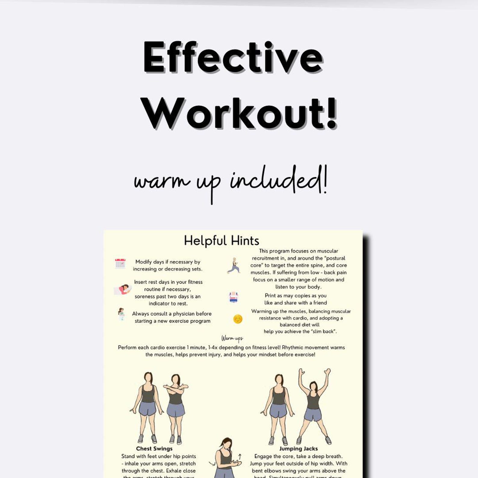 Slim Back 30 Day Challenge, Back Exercises, Slim Back Workout, Back ...