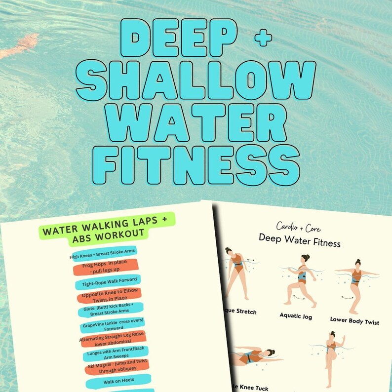 Water Aerobics Workout Bundle, Abs Workout, Pool Exercises, Digital ...