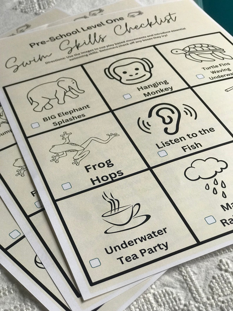 Printable Swim Lesson Checklists for Pre-schoolers, Swim Lessons for ...