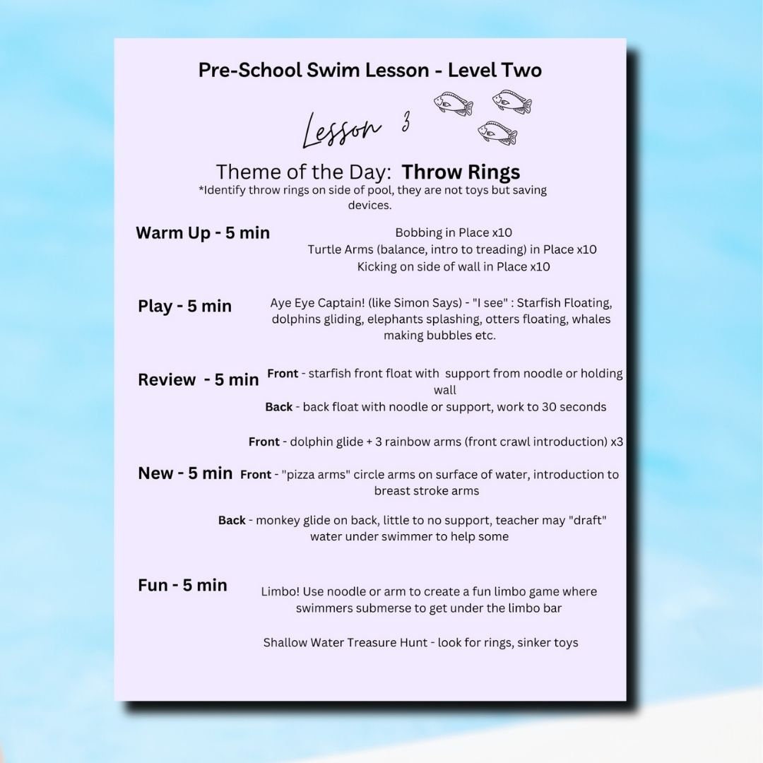 Printable Swim Lessons for Children, Learn to Swim, Swim Lesson for ...