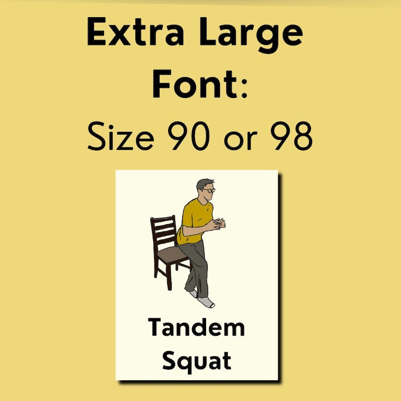 Chair Exercise Visuals for Senior, Exercise Cue Cards for Fitness ...
