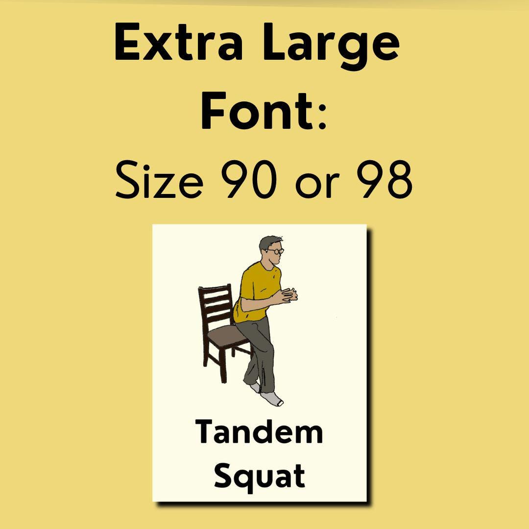Chair Exercise Visuals for Senior, Exercise Cue Cards for Fitness ...