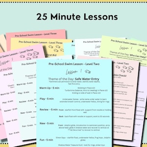 Swim Lesson Plan, Printable Swim Lessons Bundle, Digital Print, Swim ...