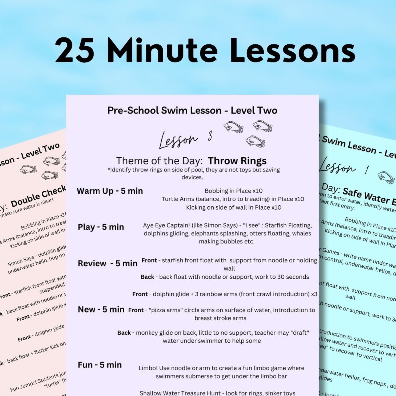 Printable Swim Lessons for Children, Learn to Swim, Swim Lesson for ...