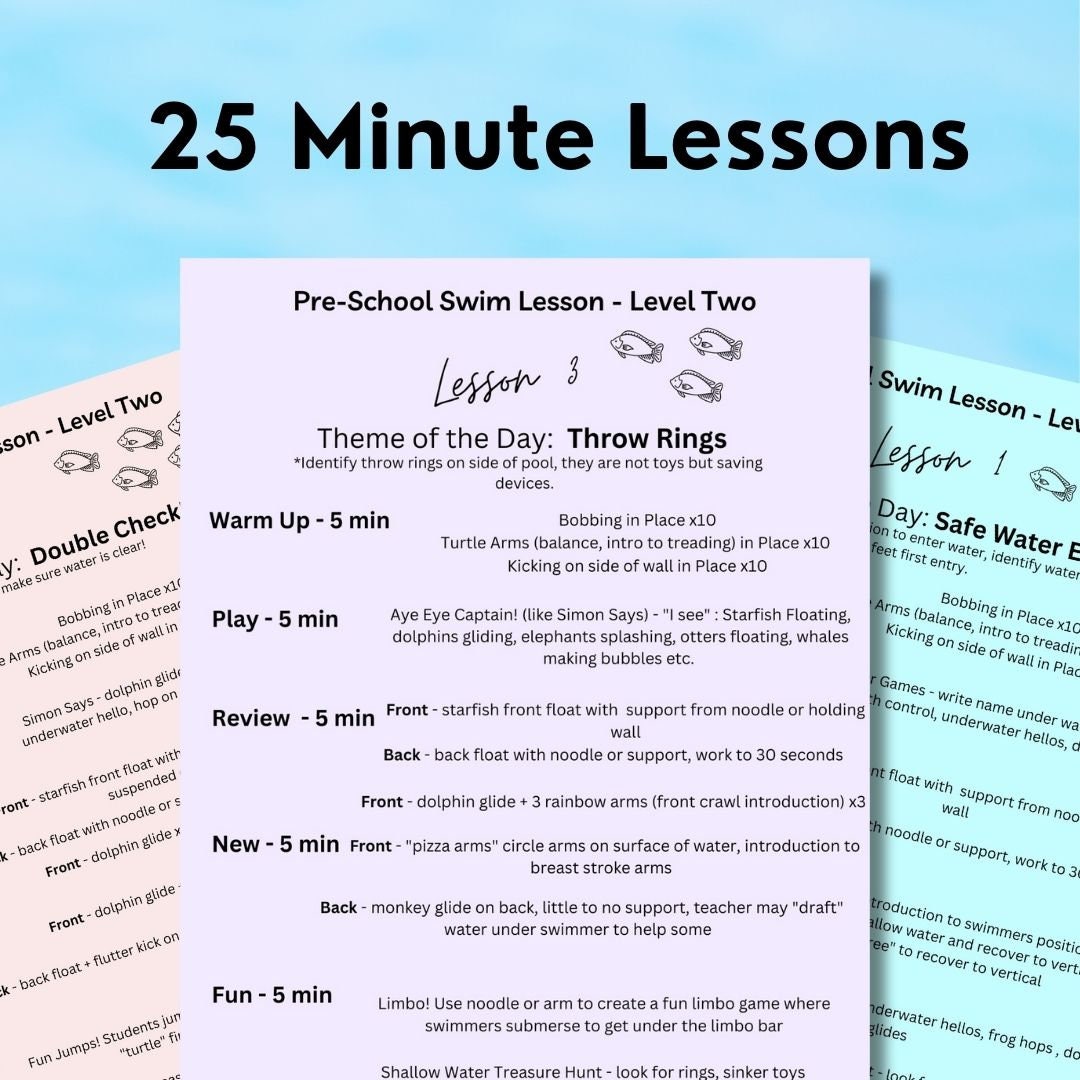 Printable Swim Lessons for Children, Learn to Swim, Swim Lesson for ...