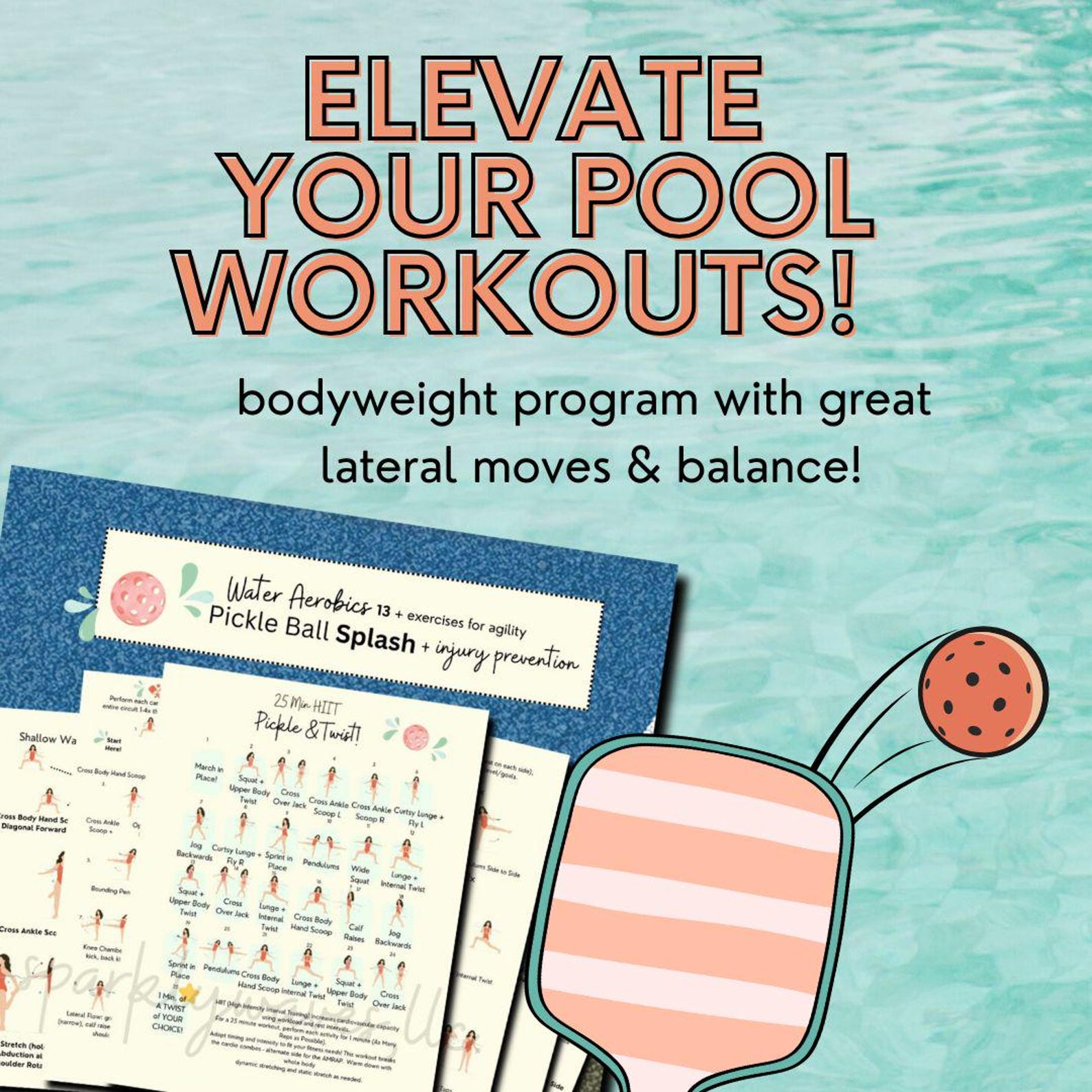 Water Aerobics Pdfs, Water Fitness, Water Exercise Digital Downloads ...