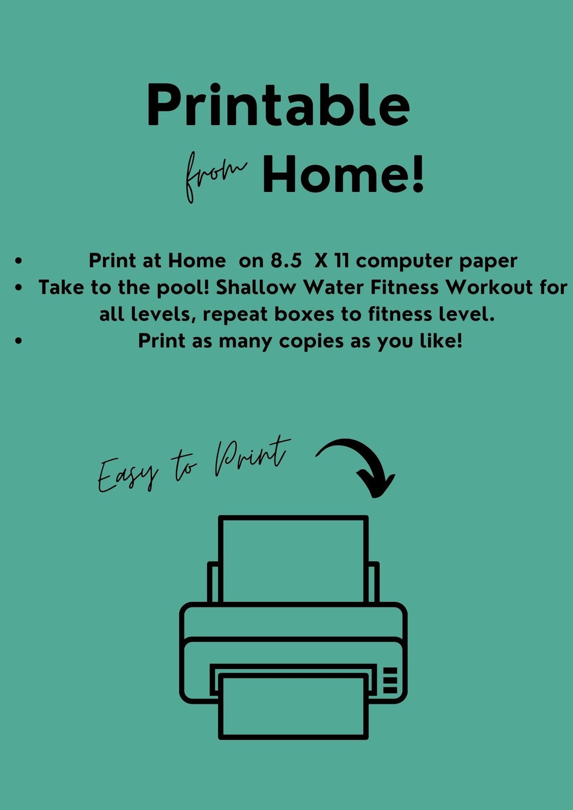 Printable Water Aerobics, Abdominals Workout, Core, Bodyweight Exercise ...