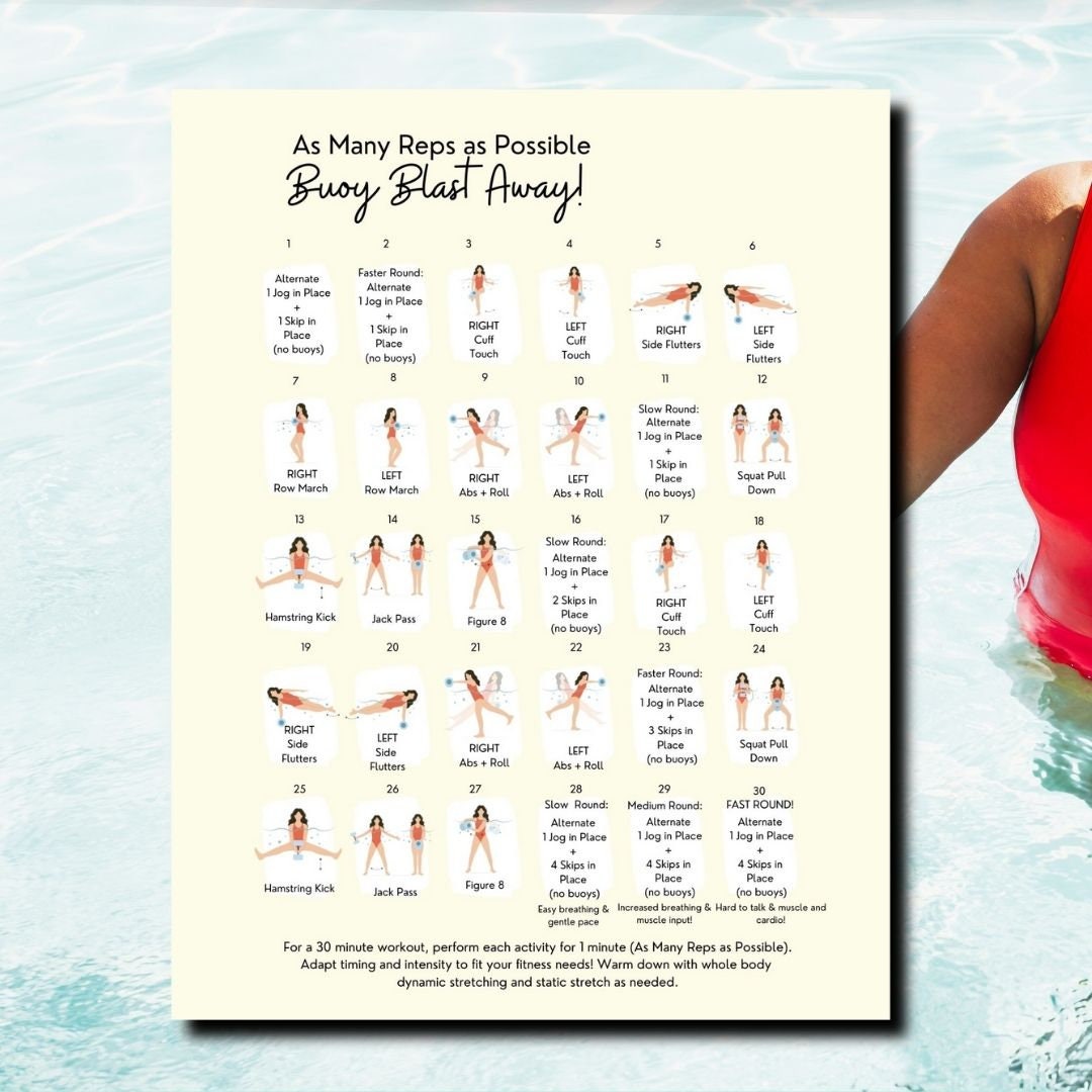 Hand Buoy Workout, Water Aerobics Exercise With Hand Buoy, Pool ...