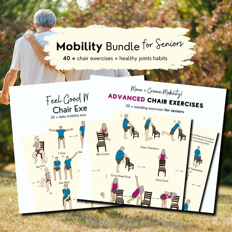 Chair Exercise Printable for Seniors, Mobility Chair Workout, Mobility ...