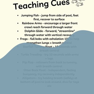Printable Swim Lesson for Toddlers, Swimming Lessons Digital Print ...