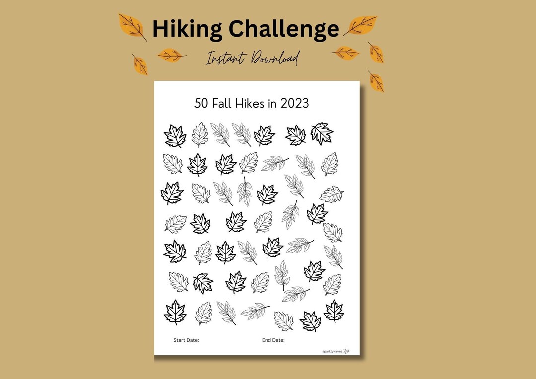 Walking Challenge, Hiking Challenge, 50 Miles Challenge, Fall Fitness ...