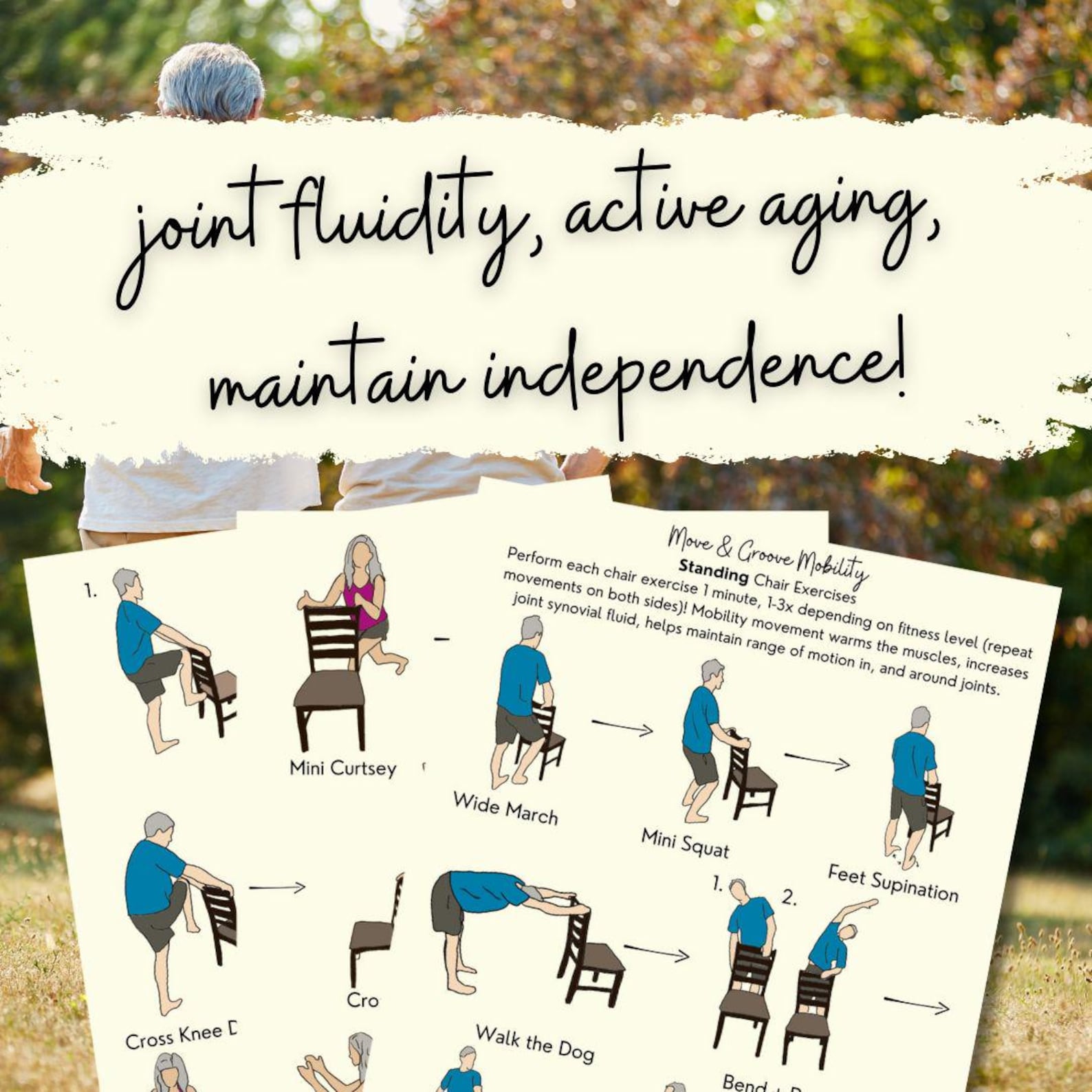 Chair Exercise Printable for Seniors, Mobility Chair Workout, Mobility ...