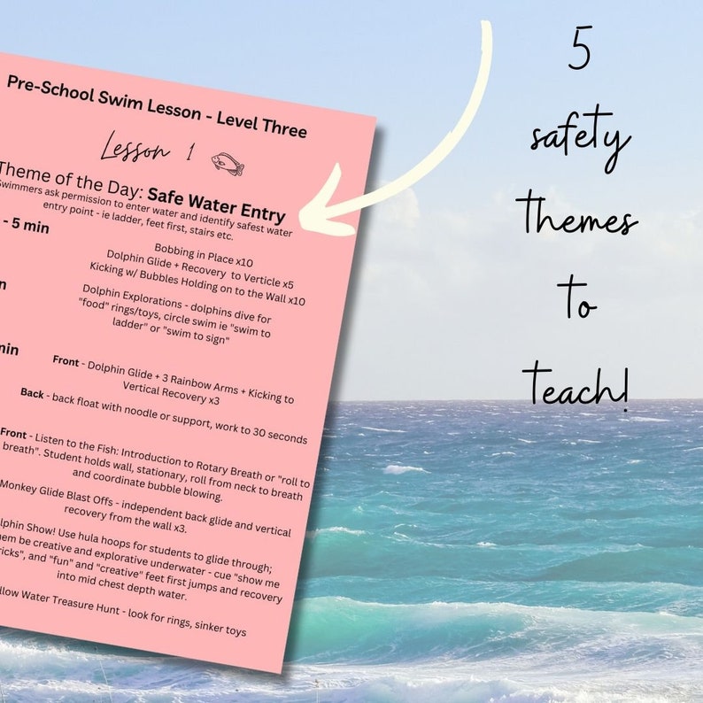 Instant Download Swim Lesson Plan for Pre-schoolers, Swimming Lessons ...
