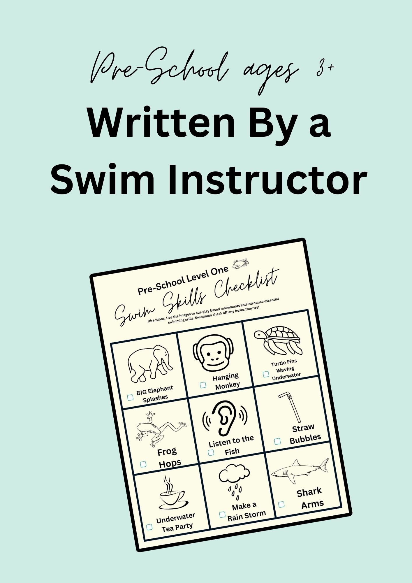 Printable Swim Lesson Checklists for Pre-schoolers, Swim Lessons for ...
