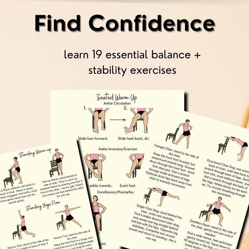 Chair Yoga Balance Exercise for Seniors, Chair Exercise Balance Poses ...