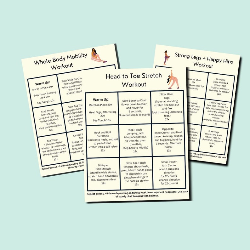 Bodyweight Exercise Bundle, Standing Exercises, Full Body Workout ...