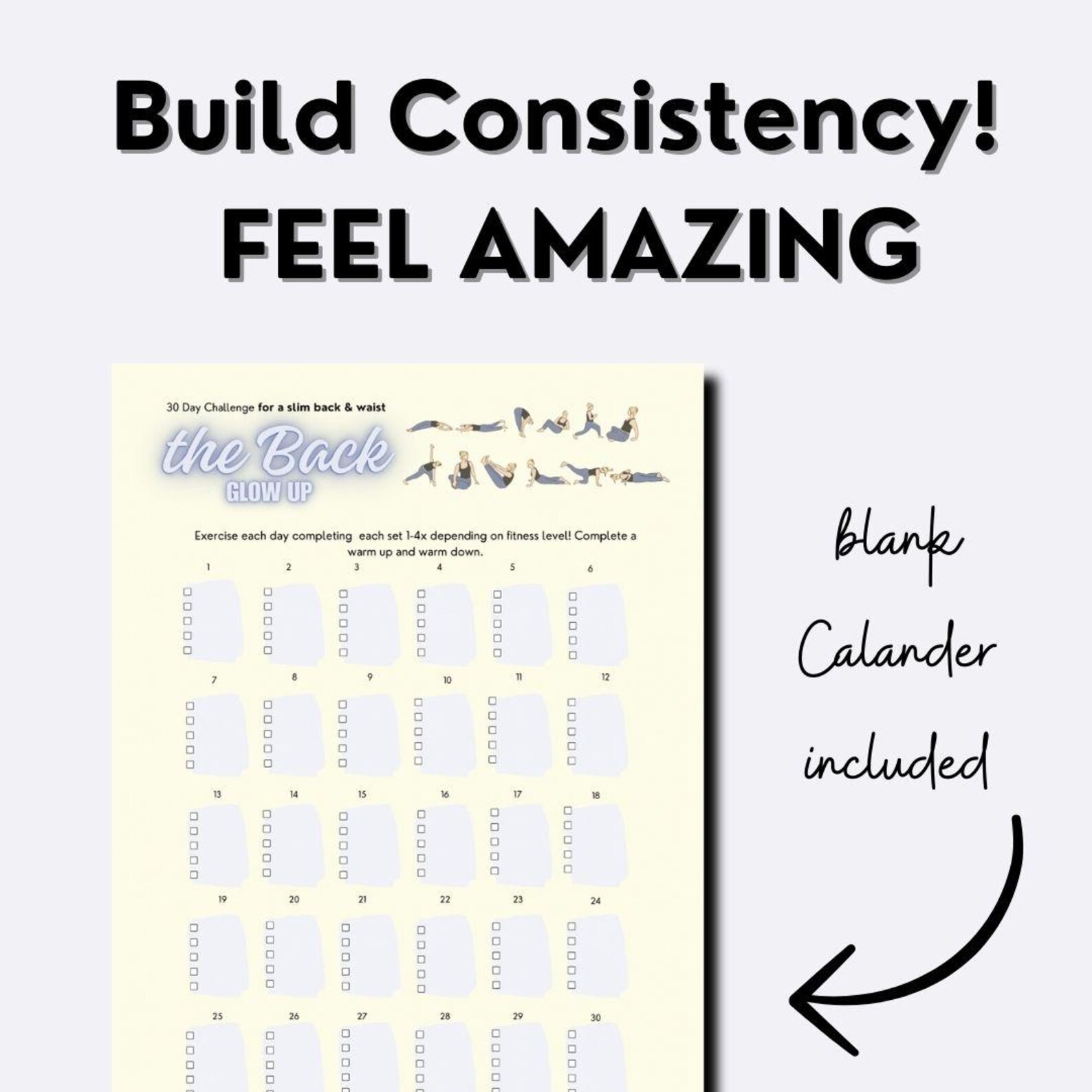 Slim Back 30 Day Challenge, Back Exercises, Slim Back Workout, Back ...