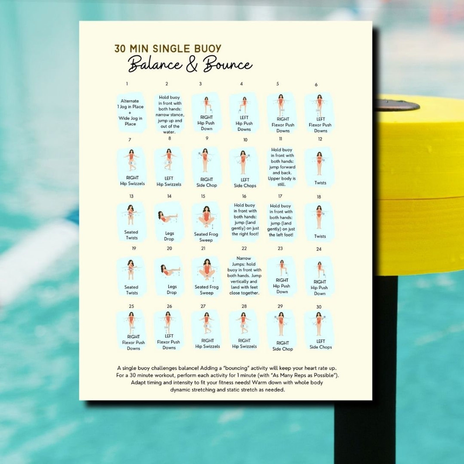 Buoy Water Workout for Seniors, Pool Buoys Water Aerobics, Full Body ...