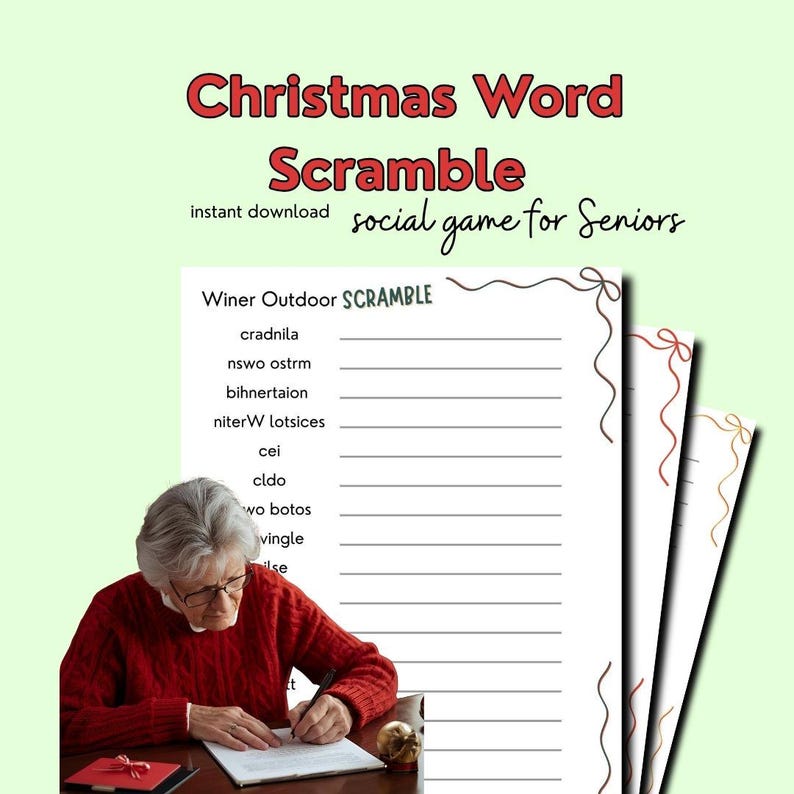 Word Scramble For Seniors Christmas Printable Games For Older Adults