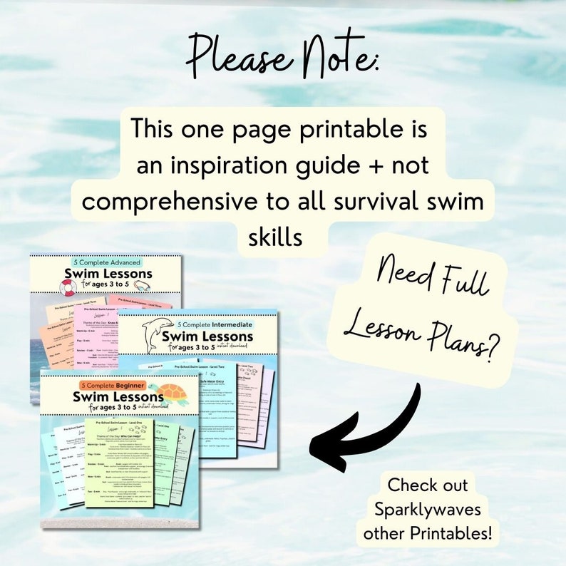 Swim Lesson Checklist for Pre-schoolers, Water Safety for Children, How ...