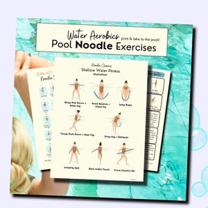 Pool Noodle Exercises for Seniors, Water Aerobics Exercise Pdfs, Belly ...