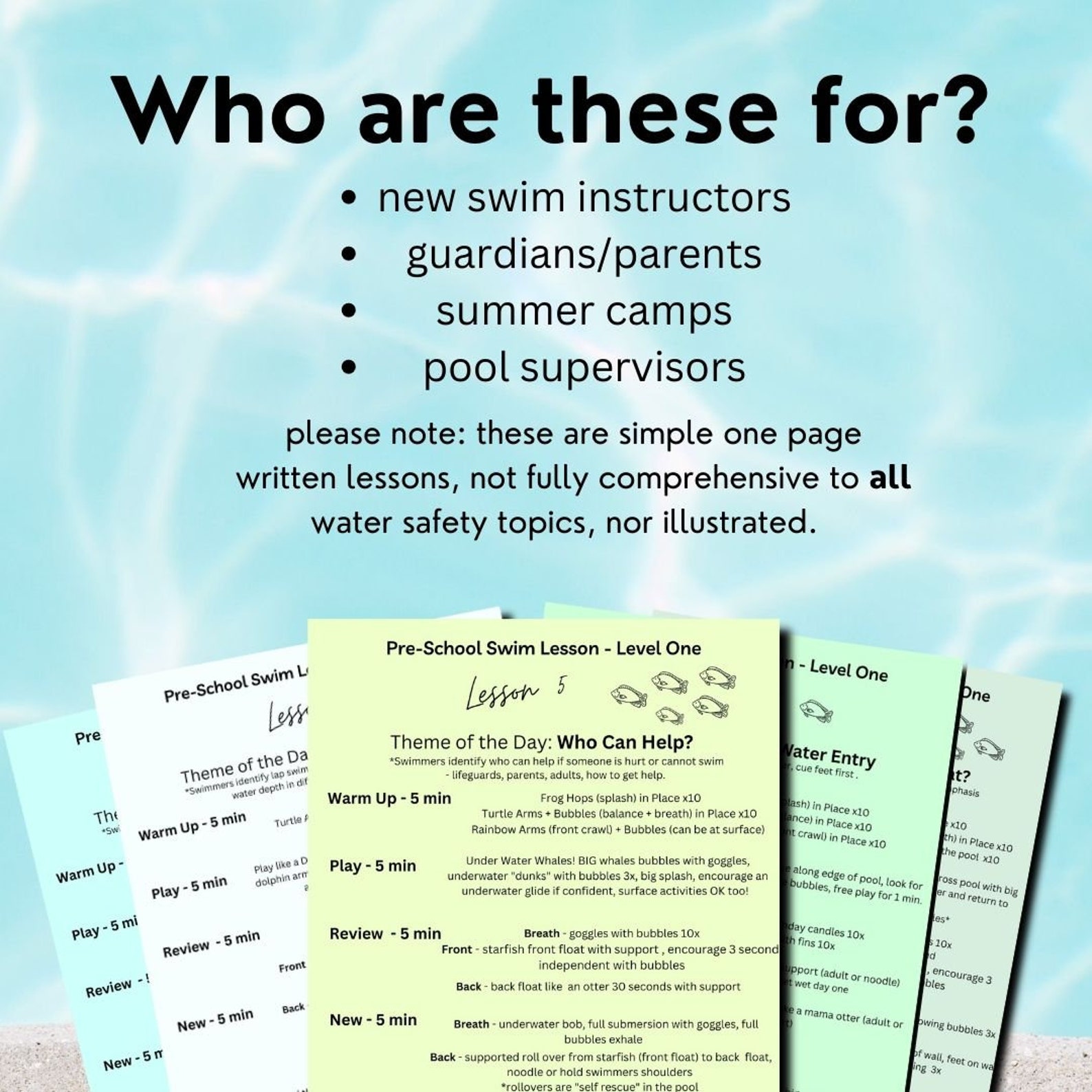 Swim Lessons for Preschoolers, Aquatics Level One, Toddler Swim Class ...