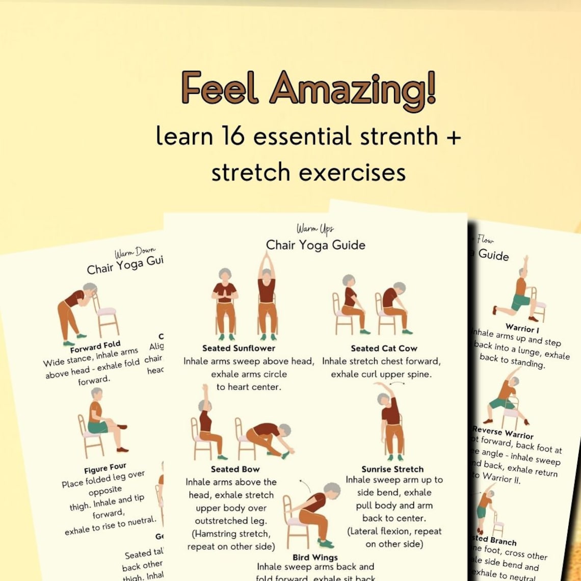 Chair Yoga for Seniors, Chair Exercise for Beginners, Activity for ...