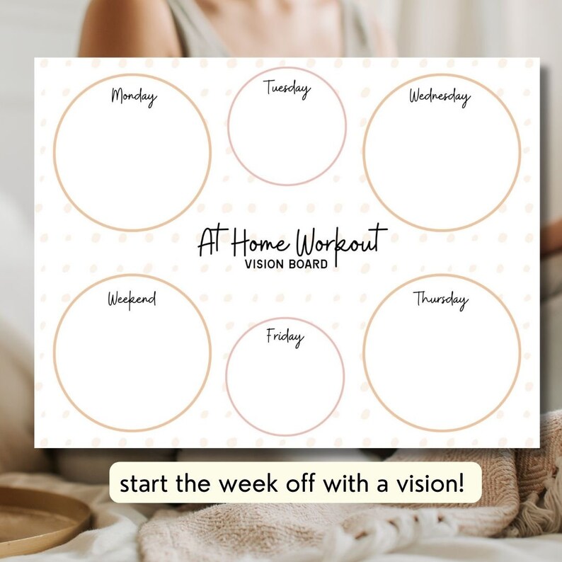 Fitness Vision Board, Manifest Happiness Printable, Wellness Vision ...