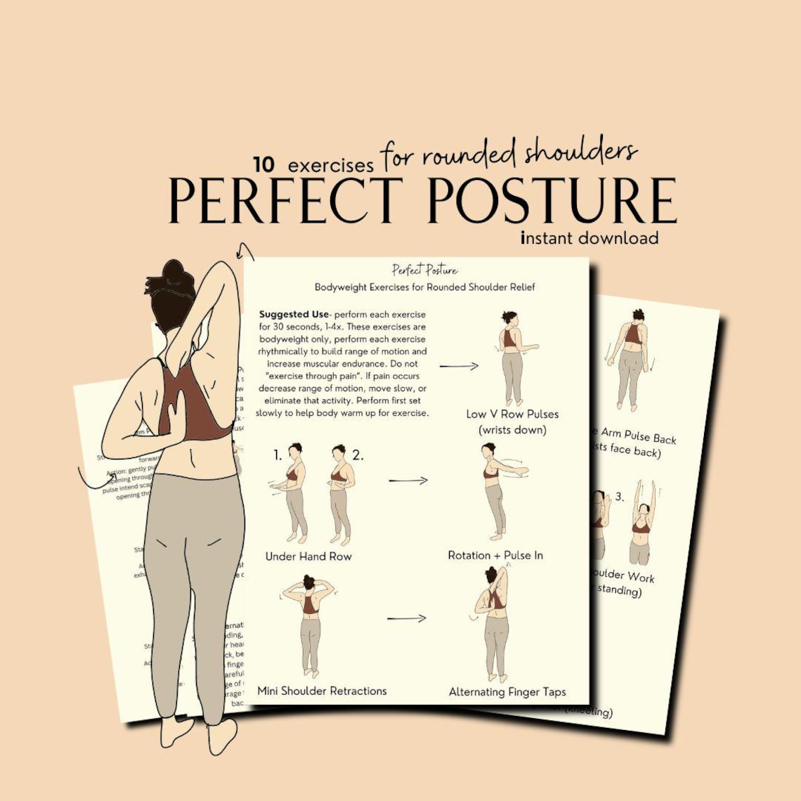 Posture Workout Routine, Fix Posture Exercise Pdf, Rounded Shoulder ...