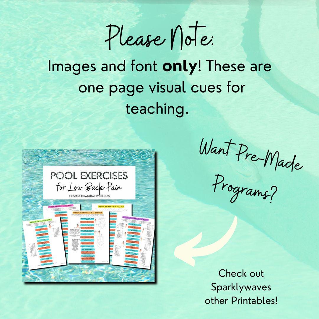 Visual Aids for Group Exercise Instructors, Water Aerobics Class Ideas ...