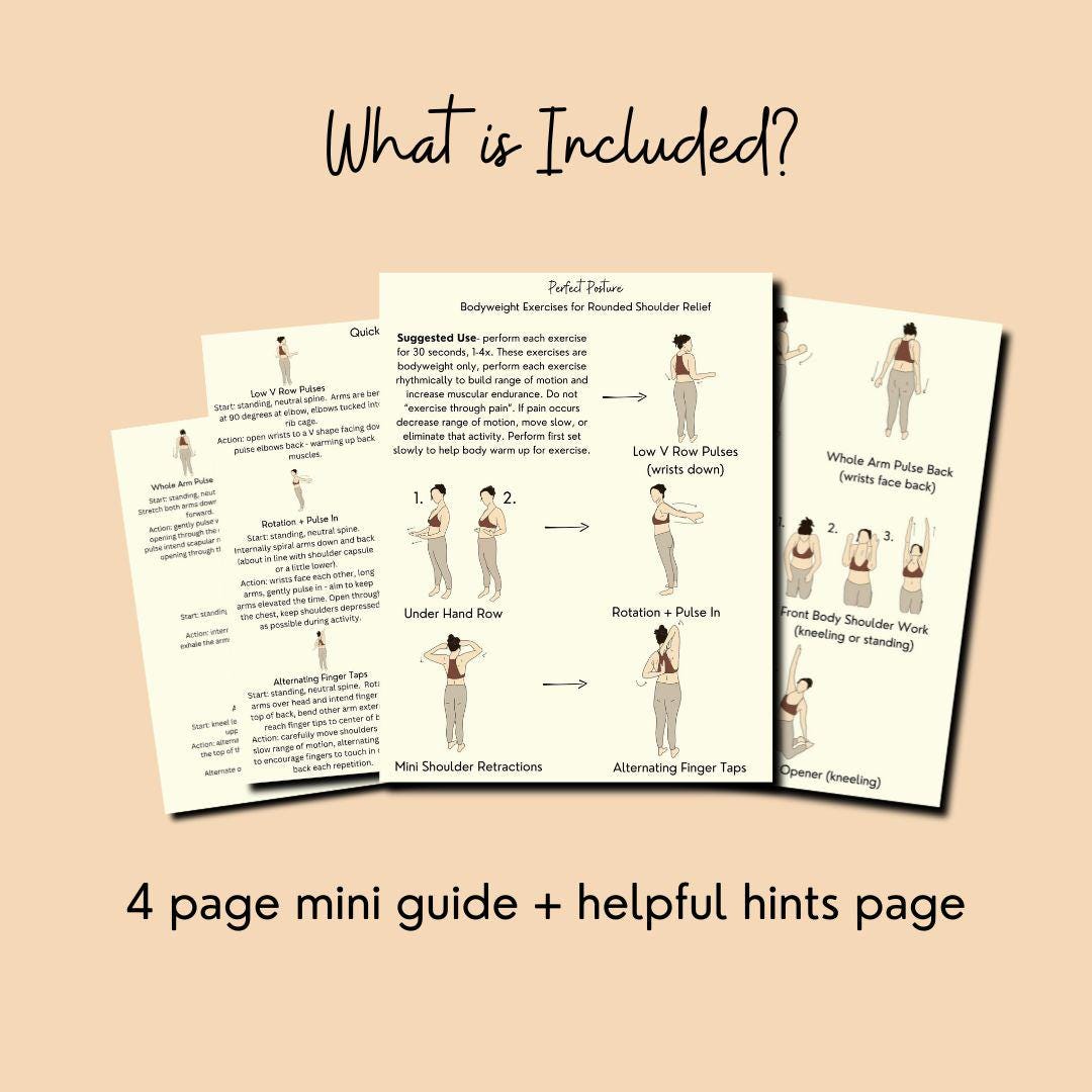 Posture Workout Routine, Fix Posture Exercise Pdf, Rounded Shoulder ...