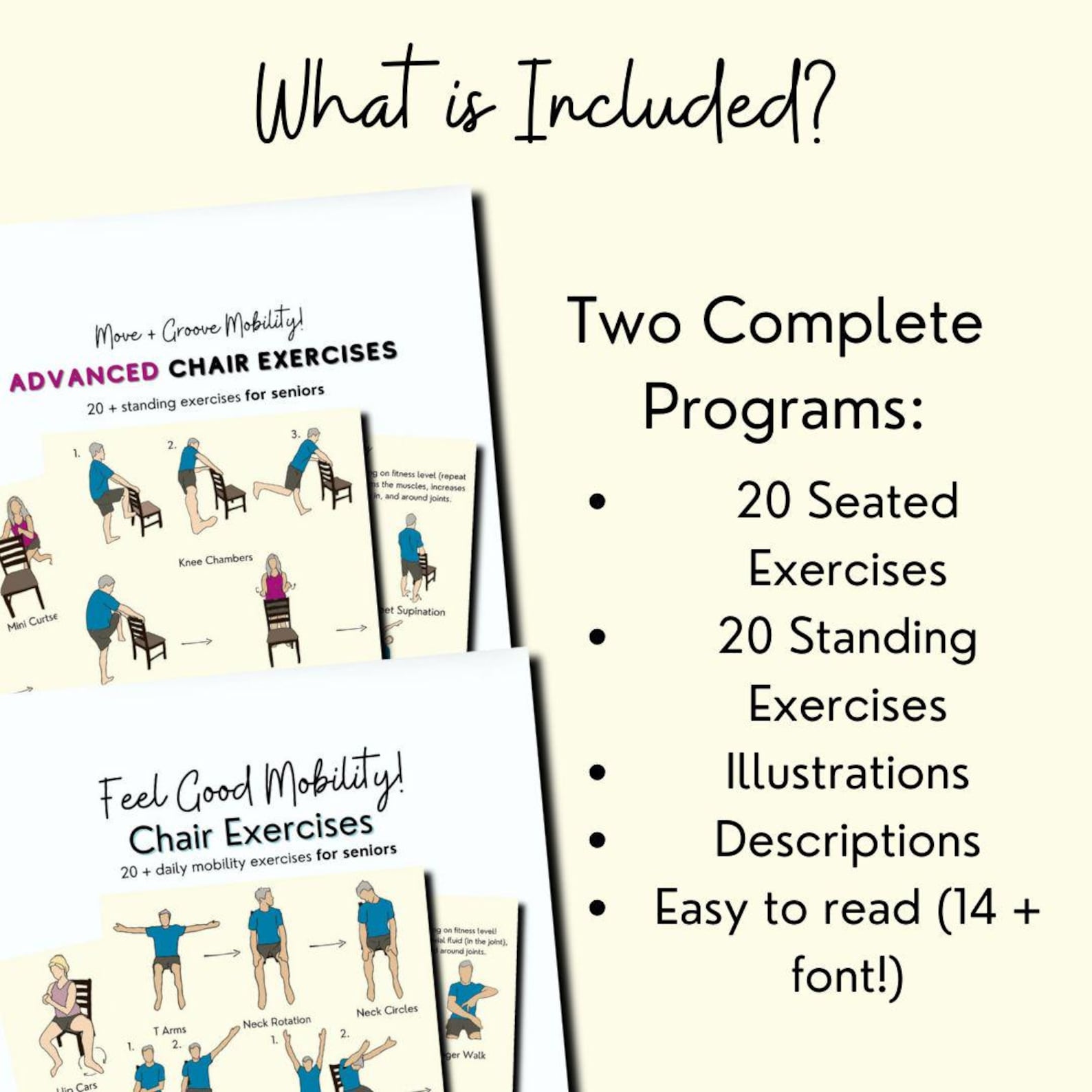 Chair Exercise Printable for Seniors, Mobility Chair Workout, Mobility ...