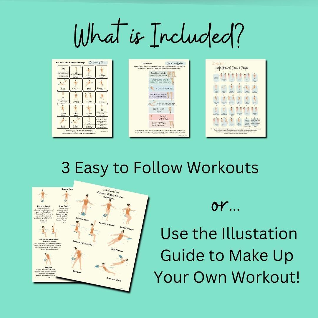 Kickboard Water Aerobics, Kick Board Water Fitness Exercise, Core Pool ...