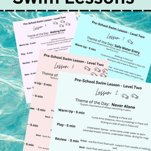 Swim Lesson Plan Printable Swim Lessons Bundle Digital - Etsy UK