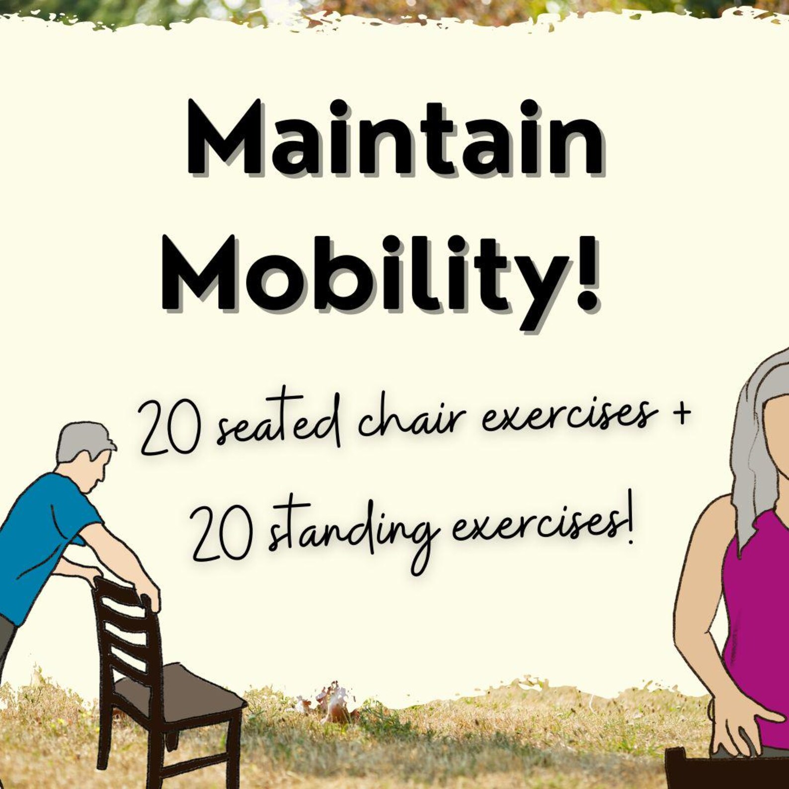 Chair Exercise Printable for Seniors, Mobility Chair Workout, Mobility ...
