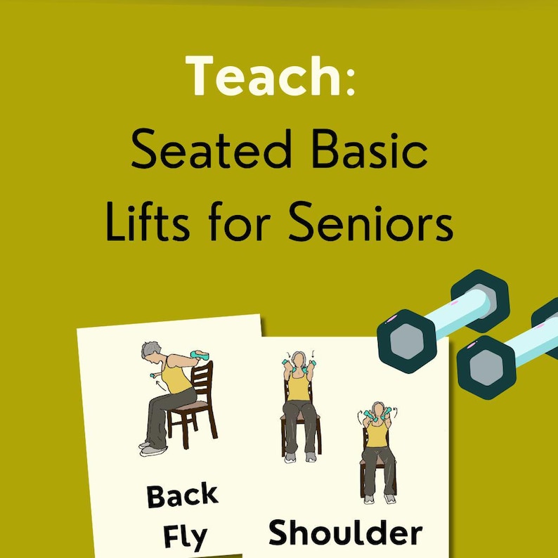 Chair Exercise Illustrations for Fitness Instructors, Weight Lifting ...