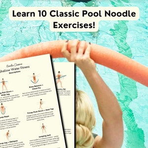 Pool Noodle Exercises for Seniors, Water Aerobics Exercise Pdfs, Water ...